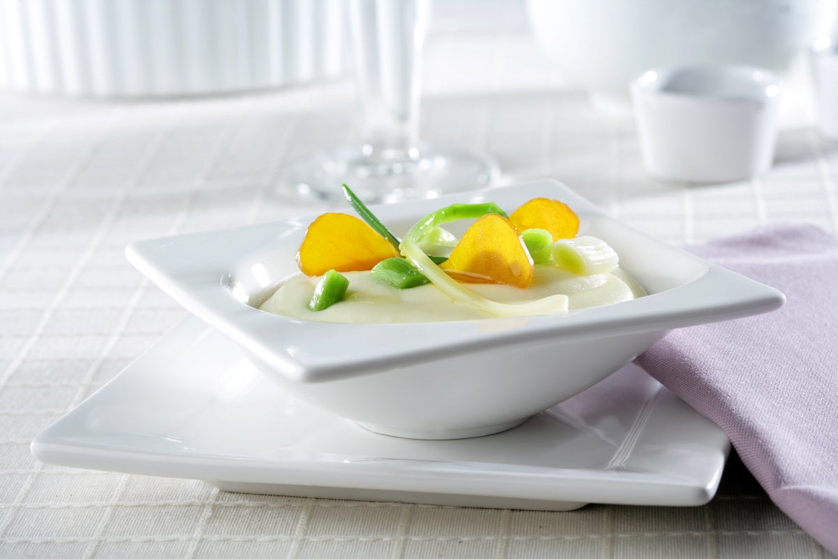 Crema de patatas con huevas de maruca - Gurmé